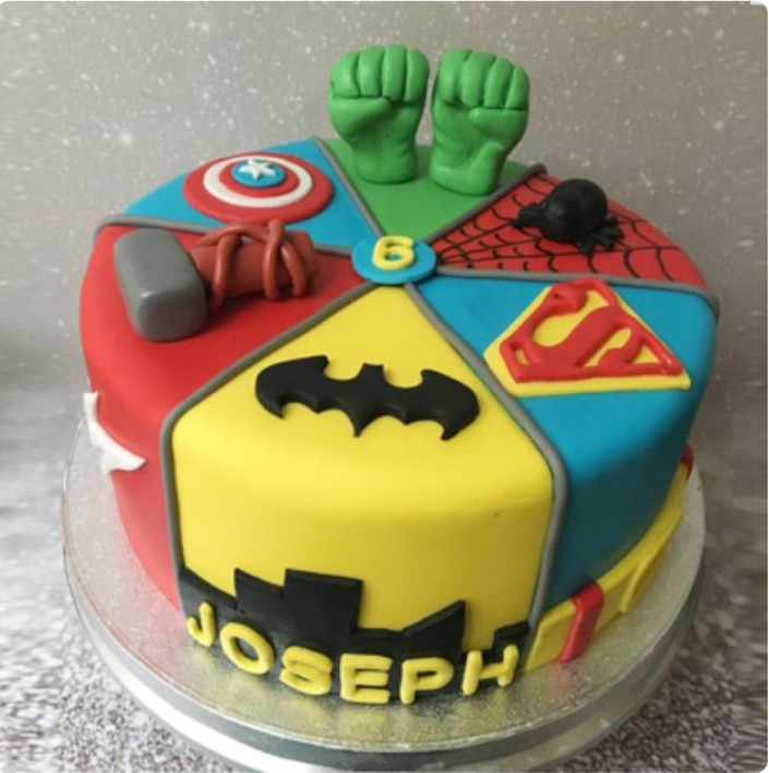 Marvel And DC Fondant Cake